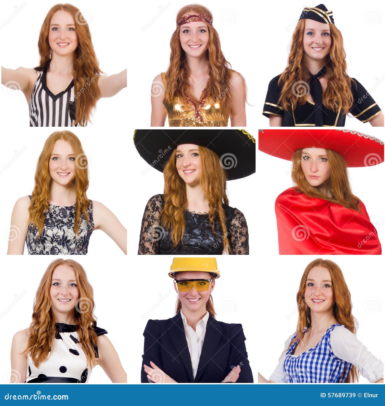 Collage of Many Faces from Same Model Stock Image - Image of ...