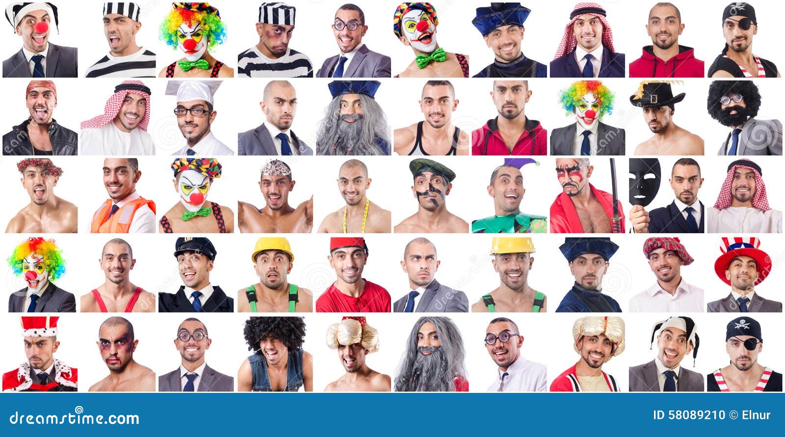 Collage of Many Faces from Same Model Stock Photo - Image of faces ...