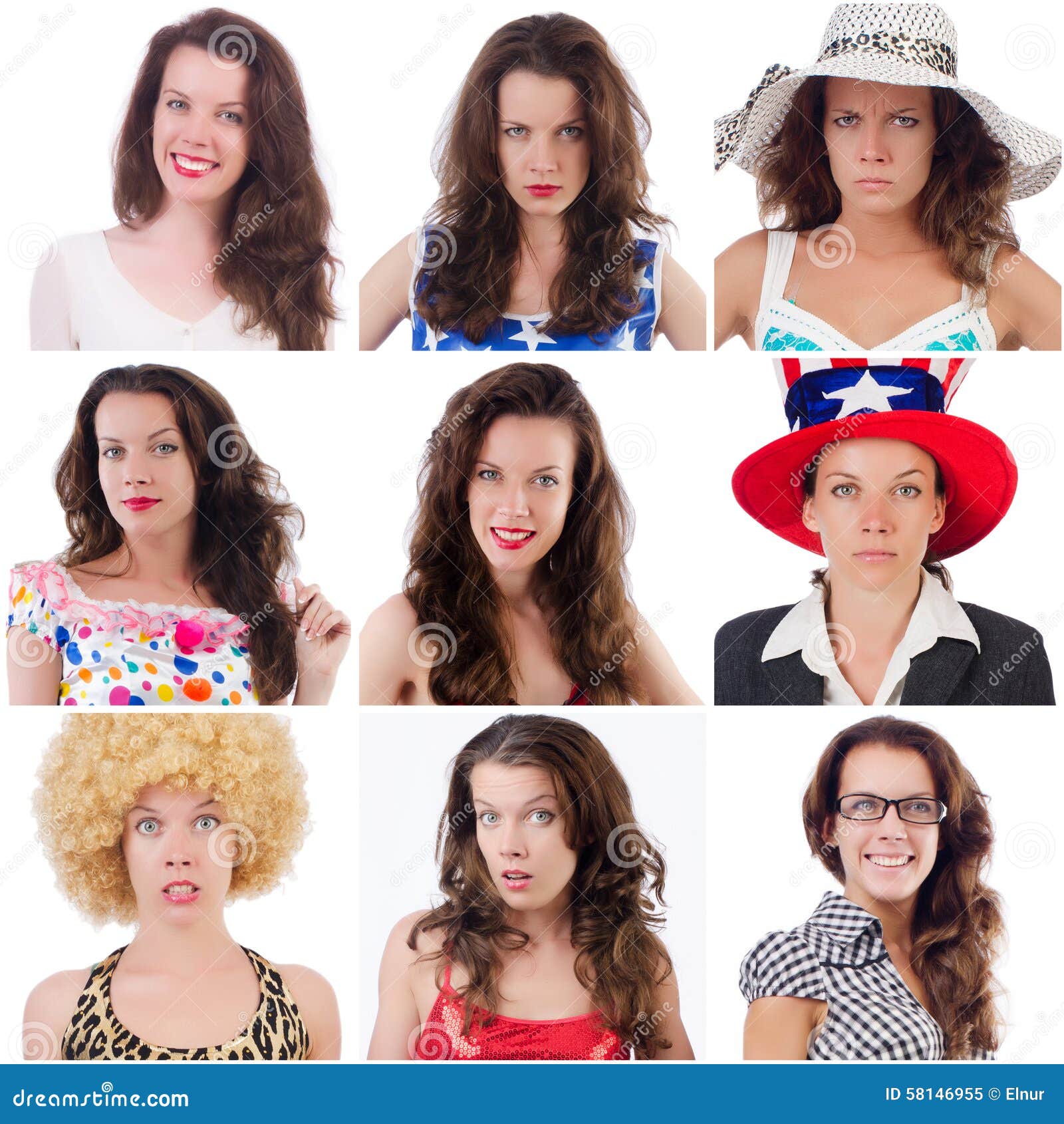 Collage of many faces stock image. Image of female, happy - 58146955