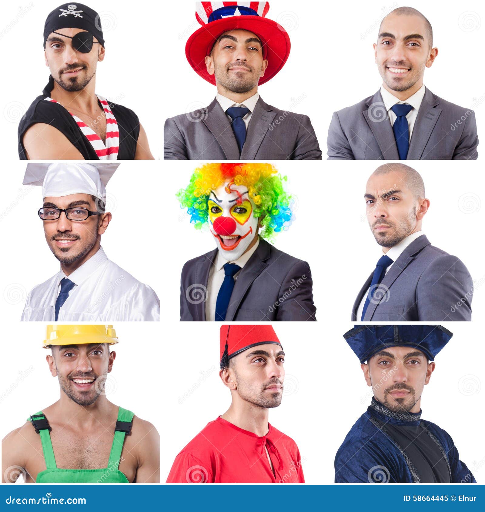 Collage of Many Faces from Same Model Stock Image - Image of adult ...