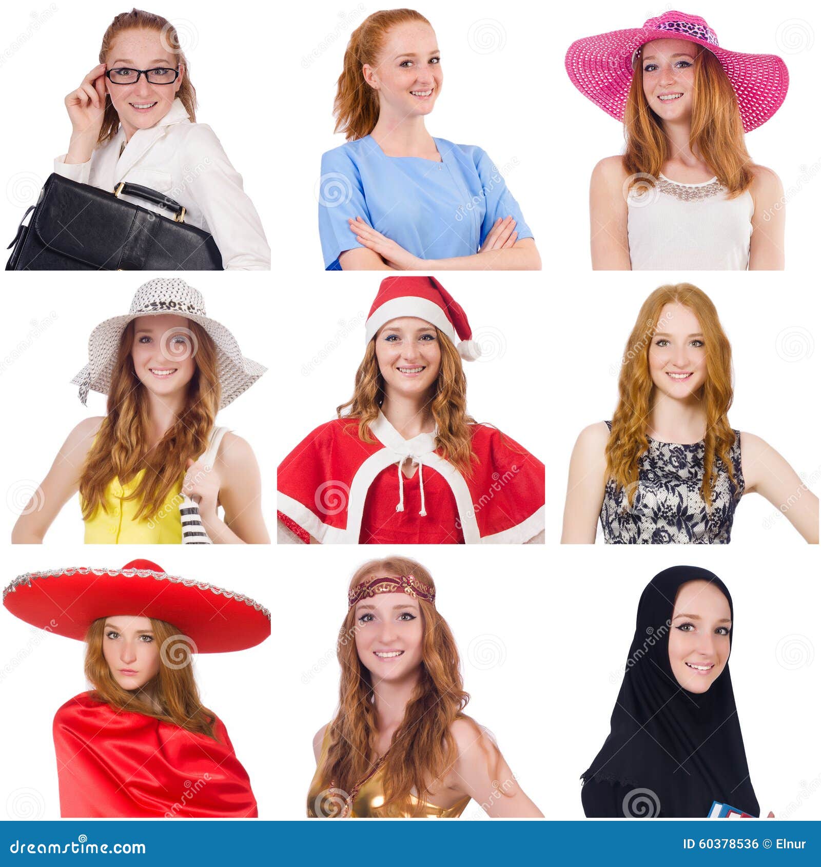 Collage of Many Faces from Same Model Stock Photo - Image of diversity ...