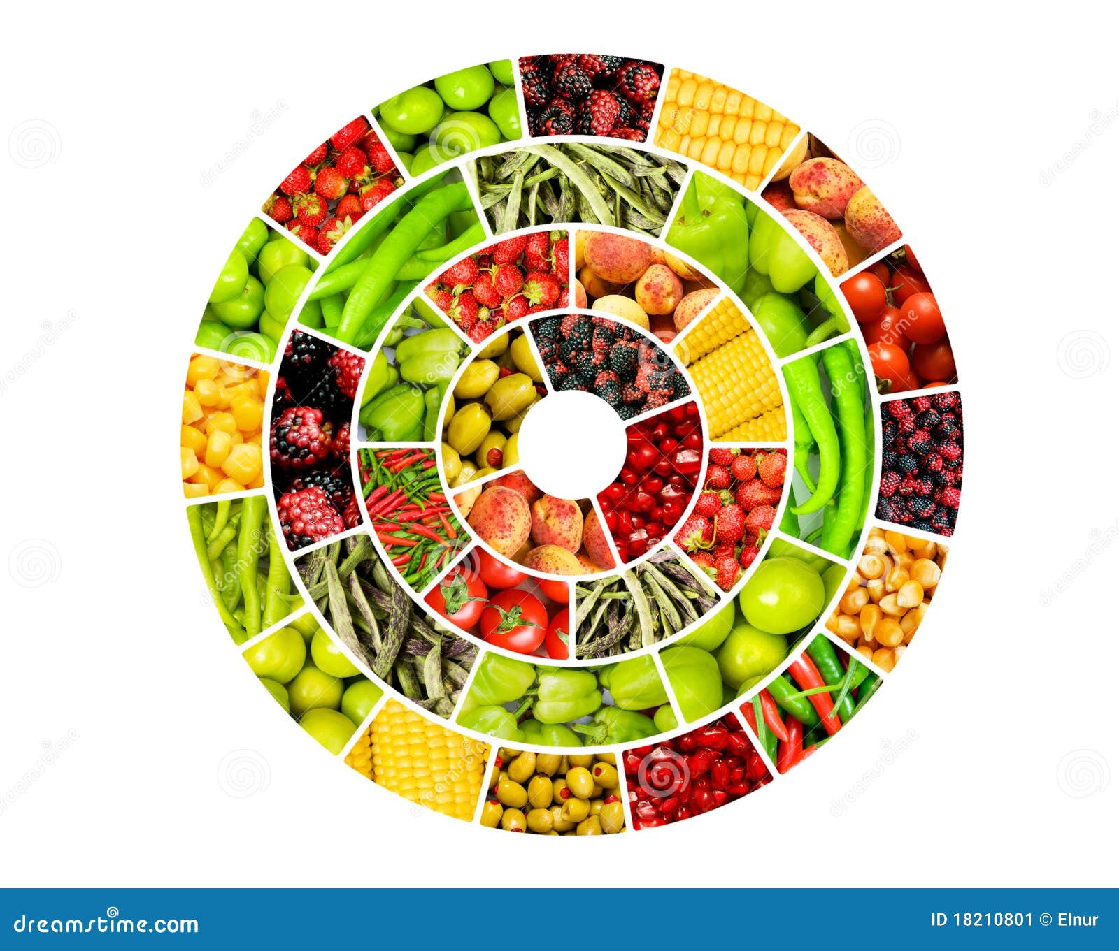 Collage of Many Fruits and Vegetables Stock Illustration - Illustration ...