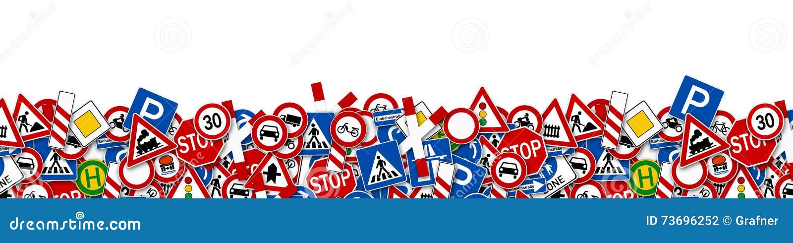 Collage of Many Road Sign Illustration Stock Illustration ...