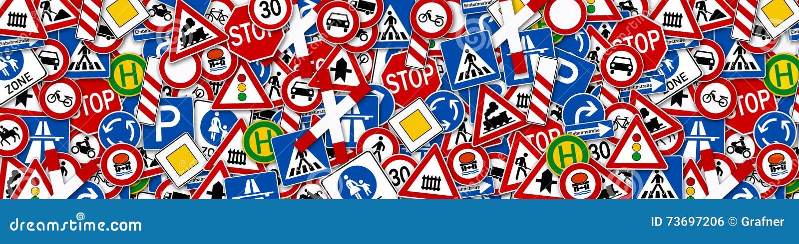 Collage of Many Road Sign Illustration Stock Illustration ...