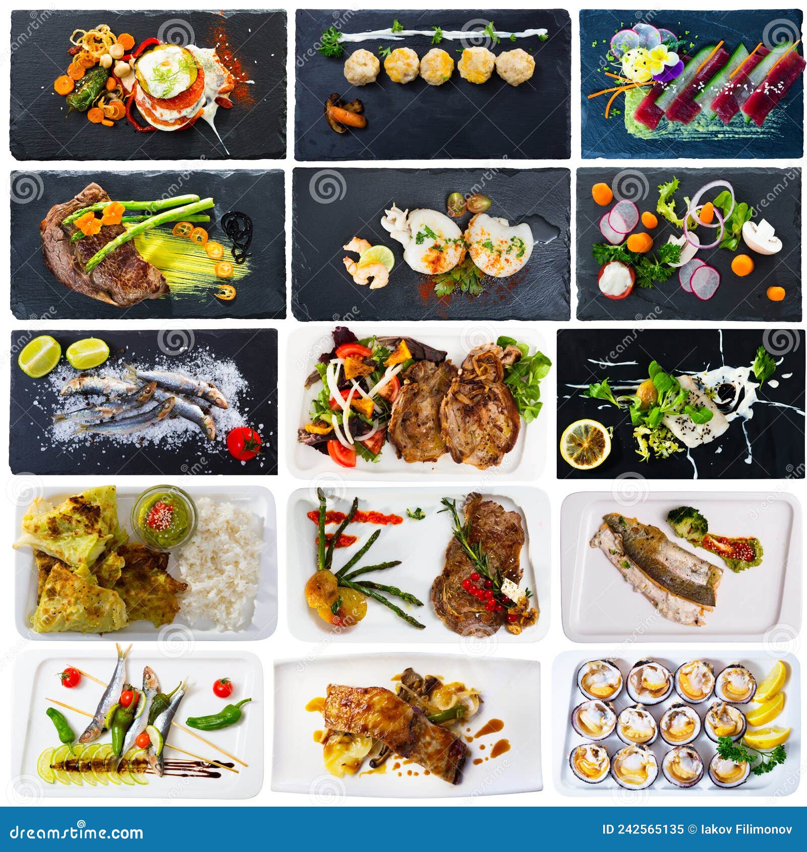 Collage- Plates On White Background. Royalty-Free Stock Image ...