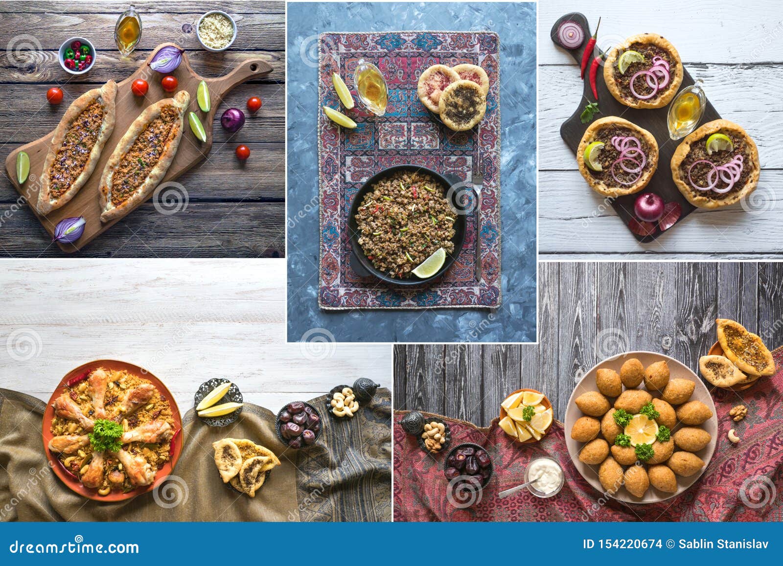 Collage with Meat Dishes of the World Cuisine Stock Photo - Image of ...