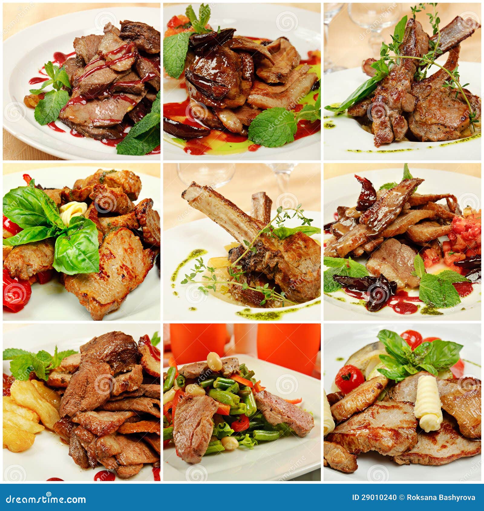 Collage with meat meals stock photo. Image of collection - 29010240