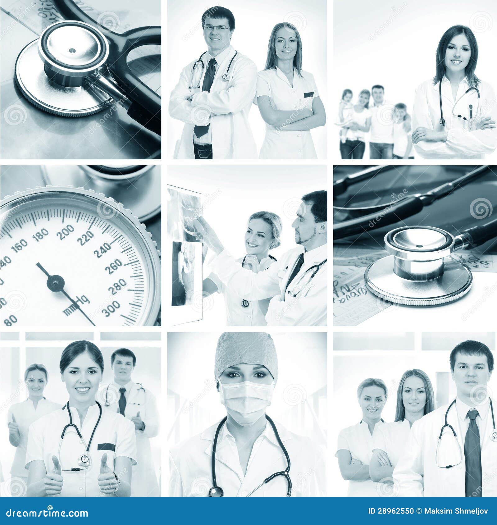 A Collage of Medical Images with Young Doctors Stock Photo - Image of ...