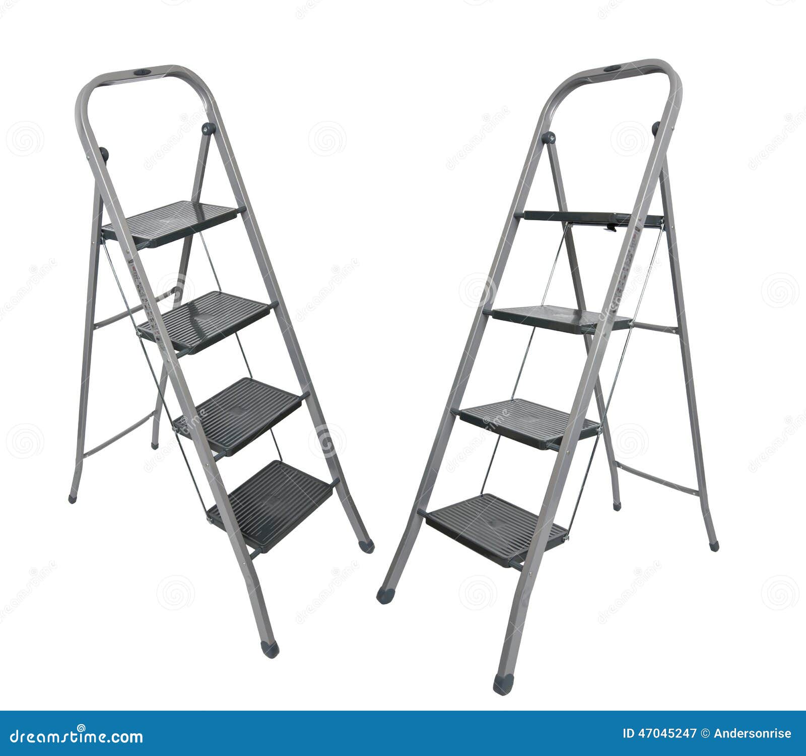 Collage, Metal Ladder Isolated on White Stock Image - Image of ...