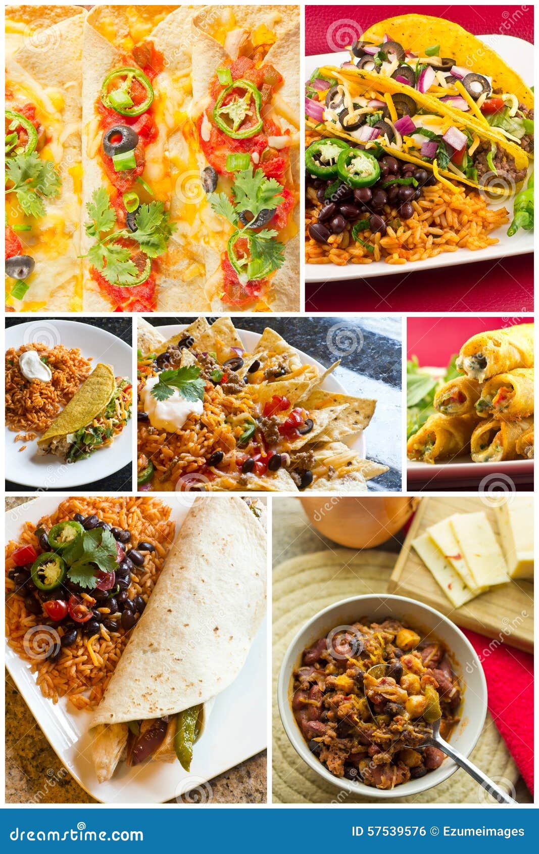 Collage Mexicano De La Comida Foto de archivo - Imagen de placas, carne ...