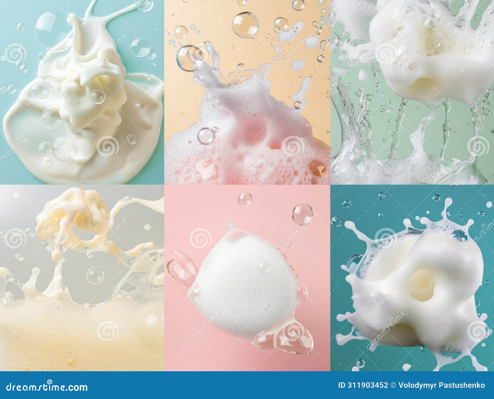 Collage of Milk Splashes in Square Stock Photo - Image of splash ...