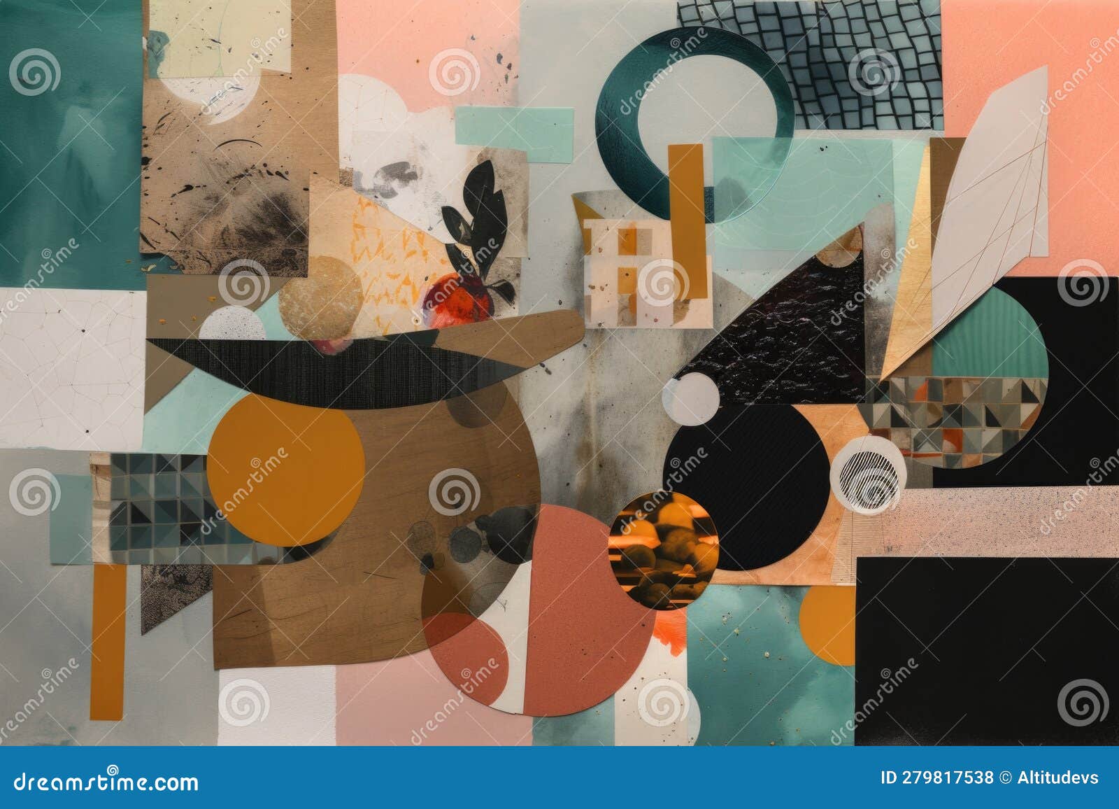 A Collage with a Mix of Textures, Shapes, and Colors Stock Illustration ...