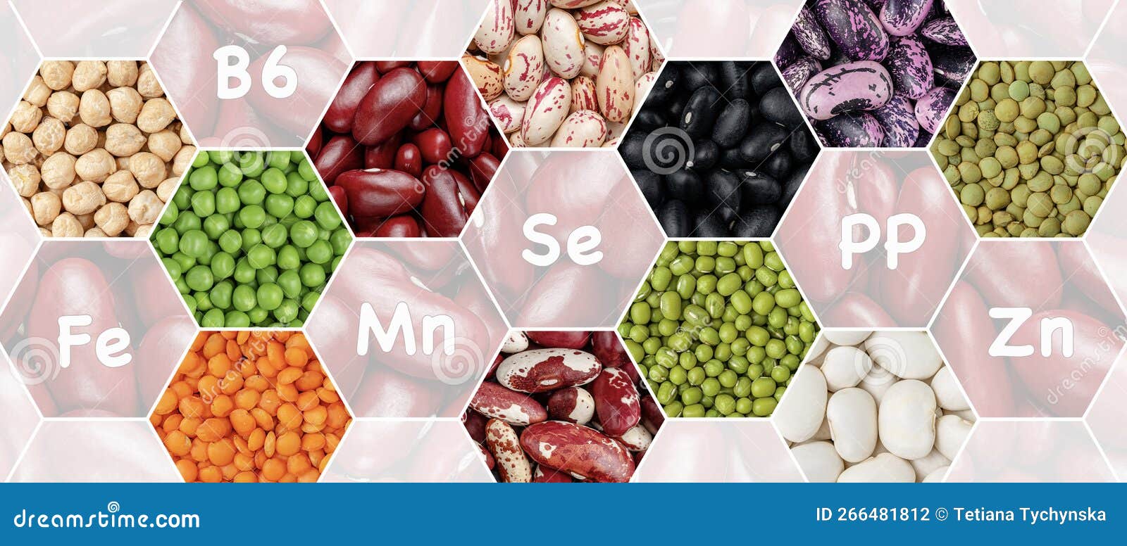 Collage of Mixed Legumes in Hexagon Structure. Stock Photo - Image of ...