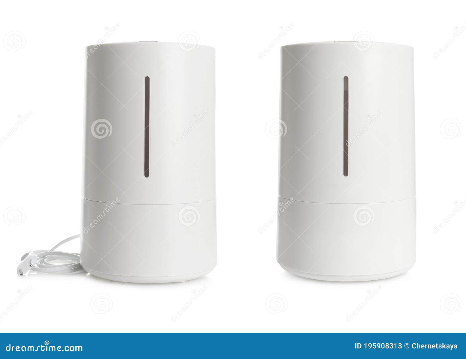 Collage with Modern Air Humidifier on White Background Stock Image ...
