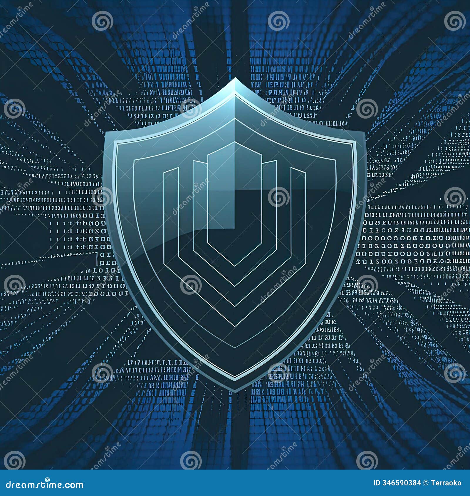 Collage with Modern Design of Electronic Shield Symbolizing the Concept ...