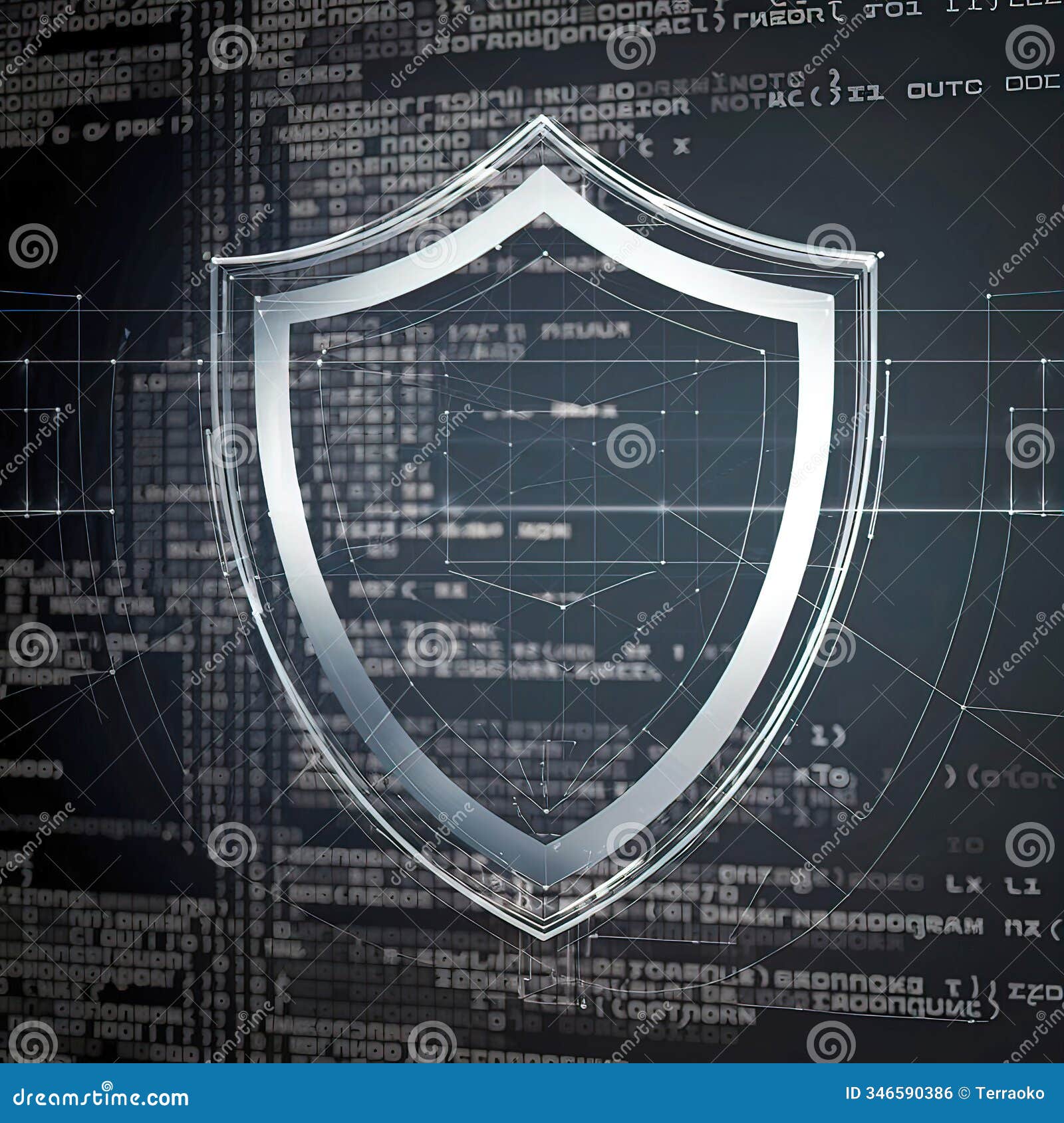 Collage with Modern Design of Electronic Shield Symbolizing the Concept ...