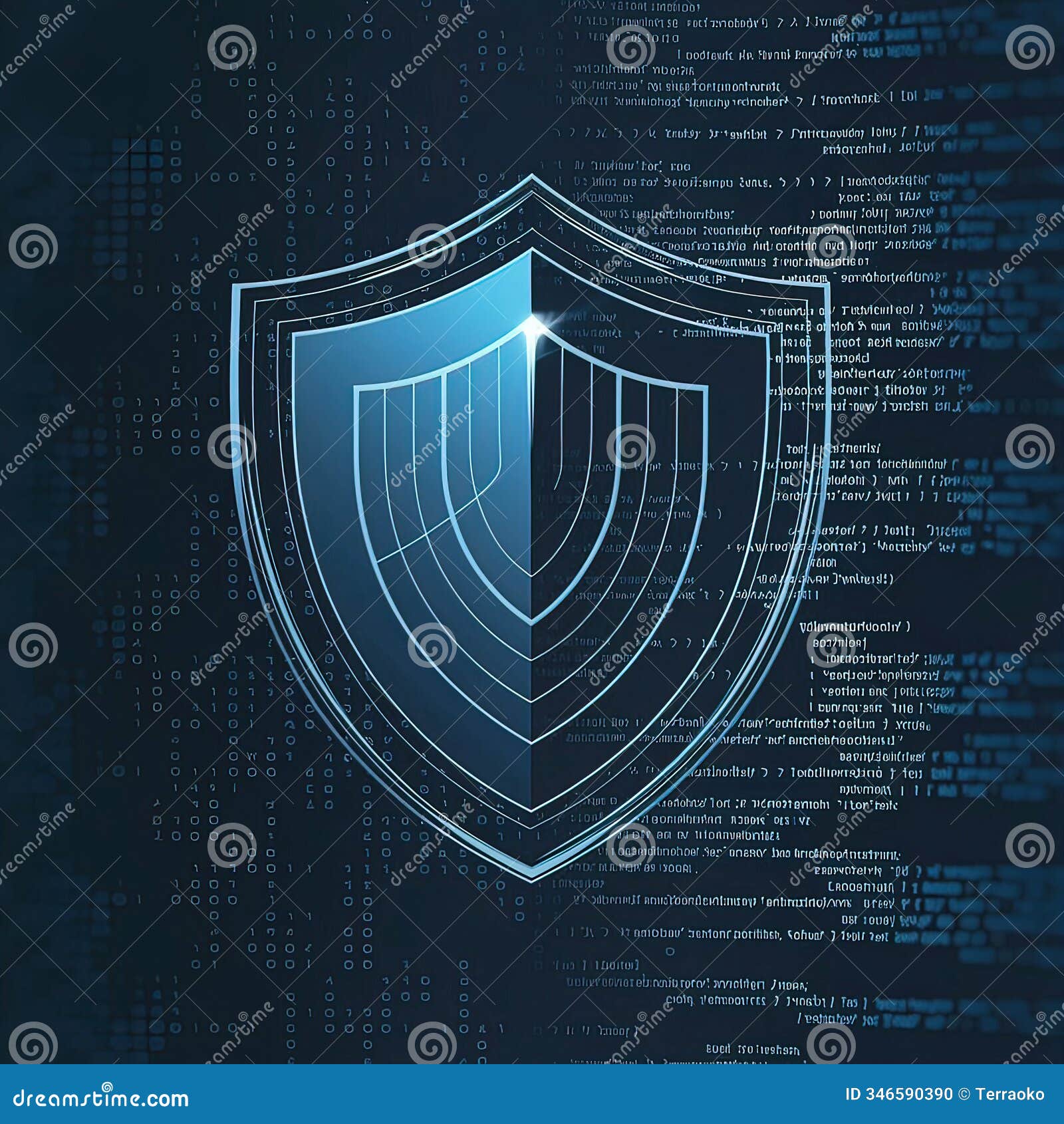 Collage with Modern Design of Electronic Shield Symbolizing the Concept ...