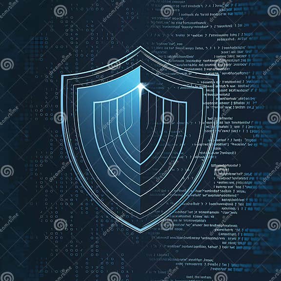 Collage with Modern Design of Electronic Shield Symbolizing the Concept ...