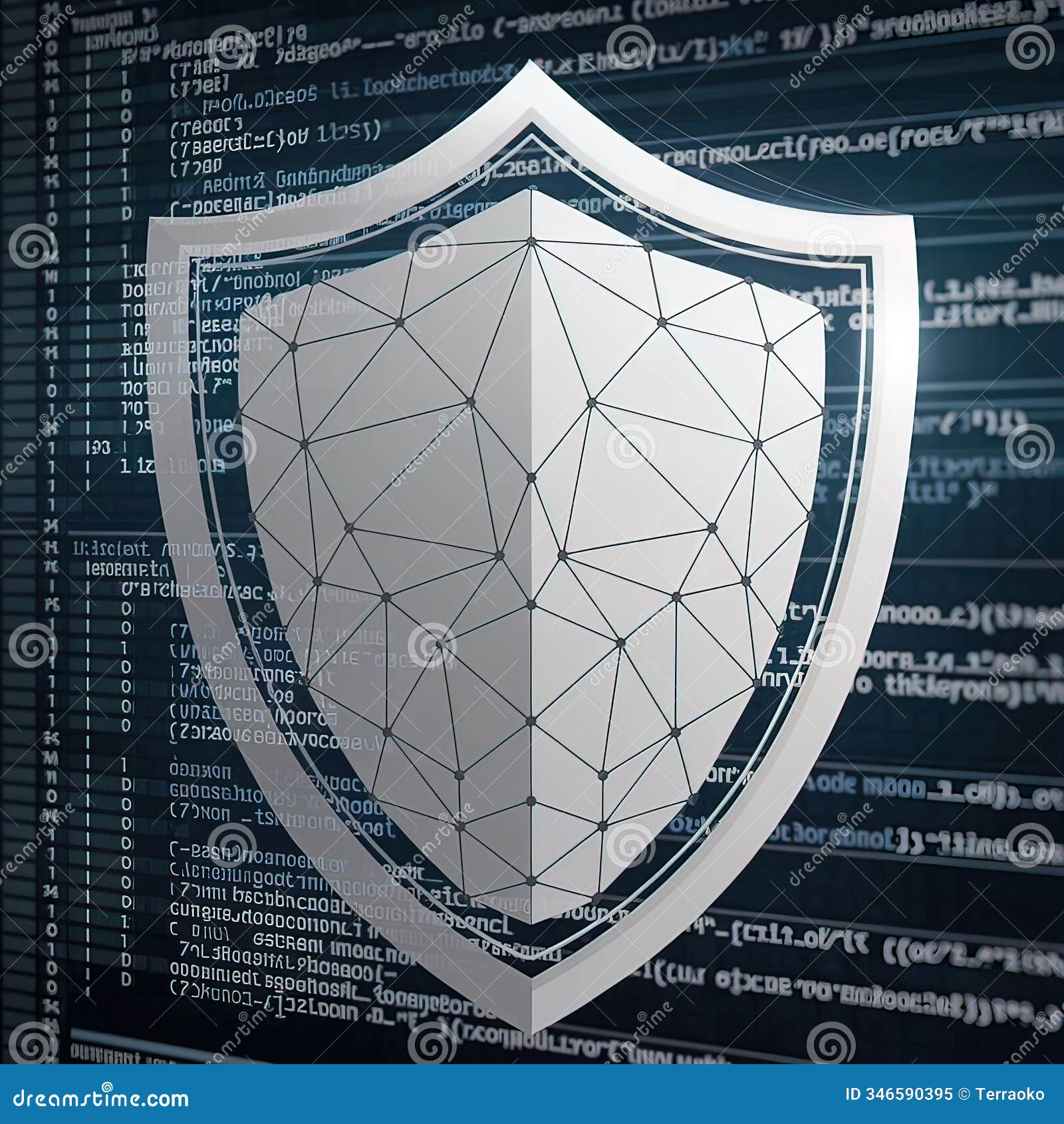 Collage with Modern Design of Electronic Shield Symbolizing the Concept ...