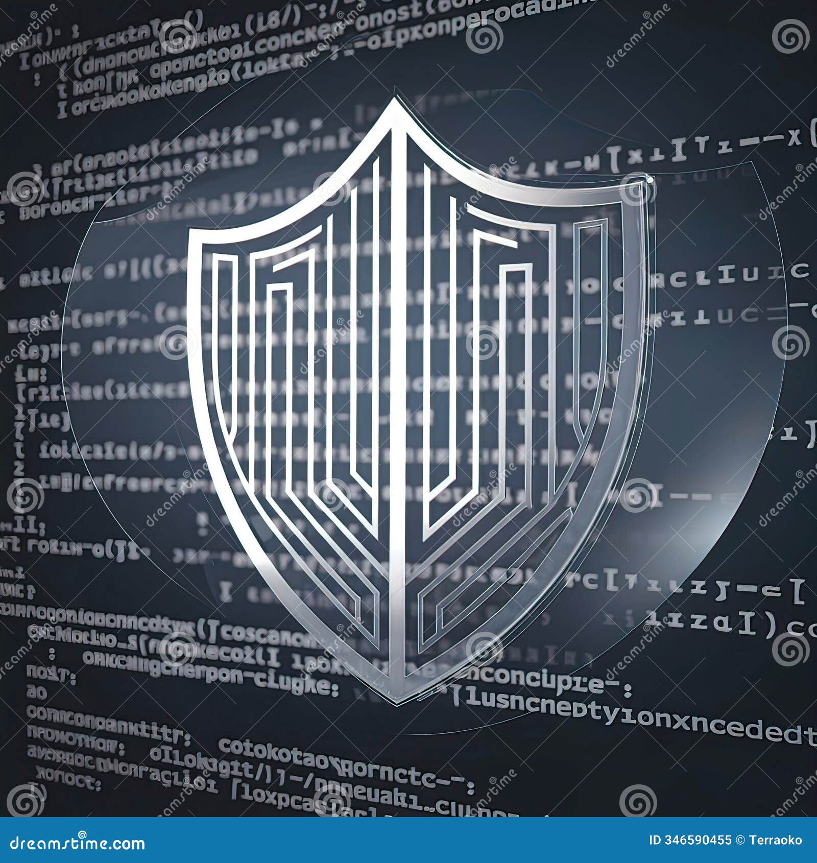 Collage with Modern Design of Electronic Shield Symbolizing the Concept ...