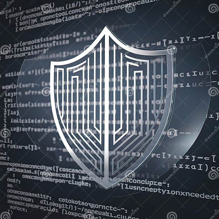 Collage with Modern Design of Electronic Shield Symbolizing the Concept ...