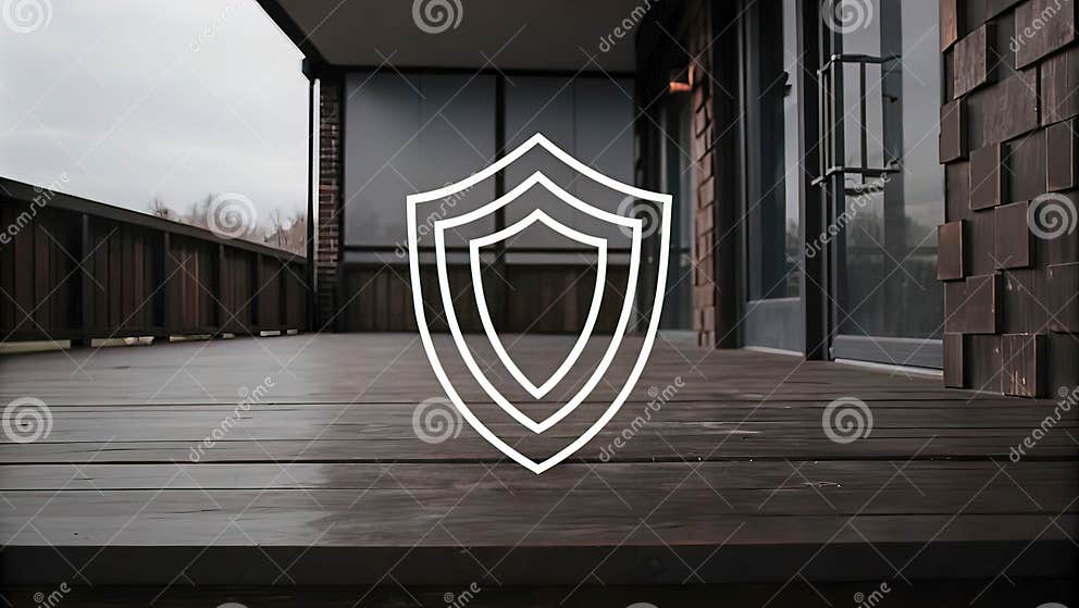 Collage with Modern Design of Electronic Shield Symbolizing the Concept ...