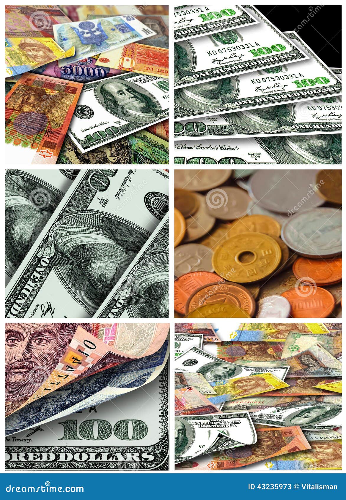 Collage from Money of Different Countries Stock Image - Image of ...