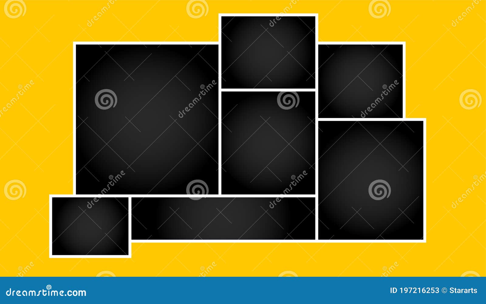 Collage Mood Board Empty Photo Frames Background Stock Vector ...