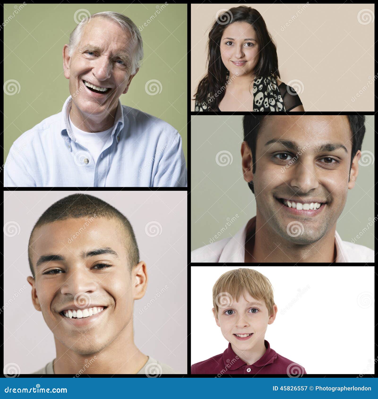 Collage of Multi-ethnic People Smiling Stock Image - Image of beauty ...