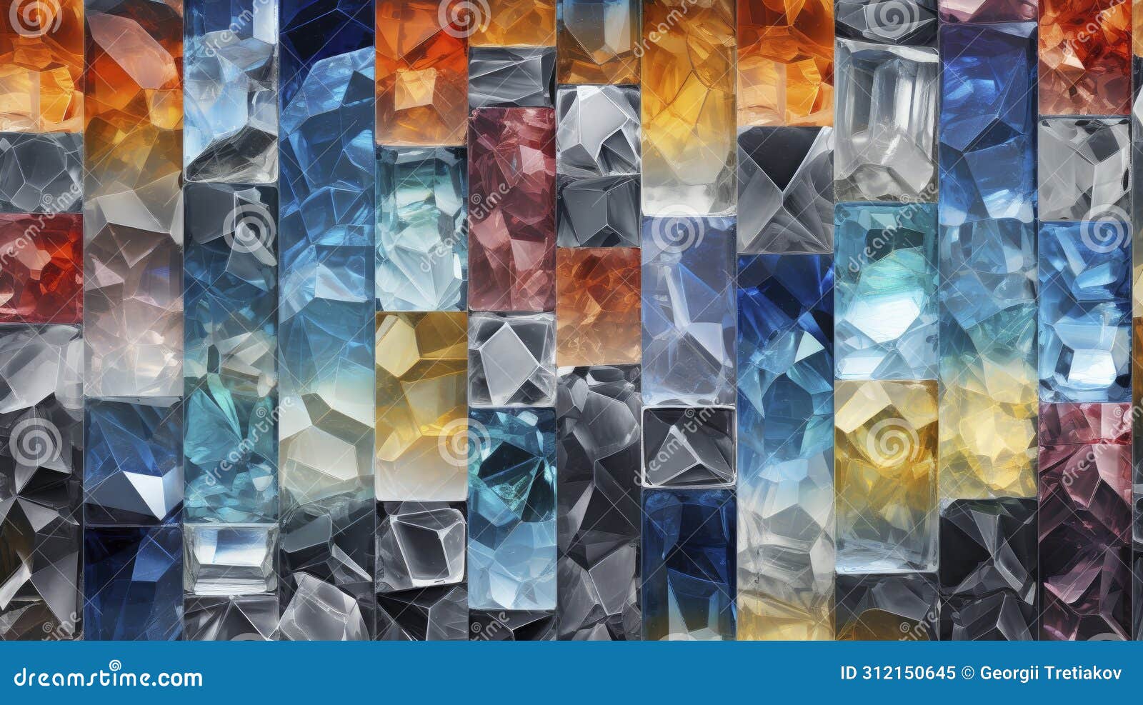 Collage of Multicolored Silicon Crystals Stock Illustration ...