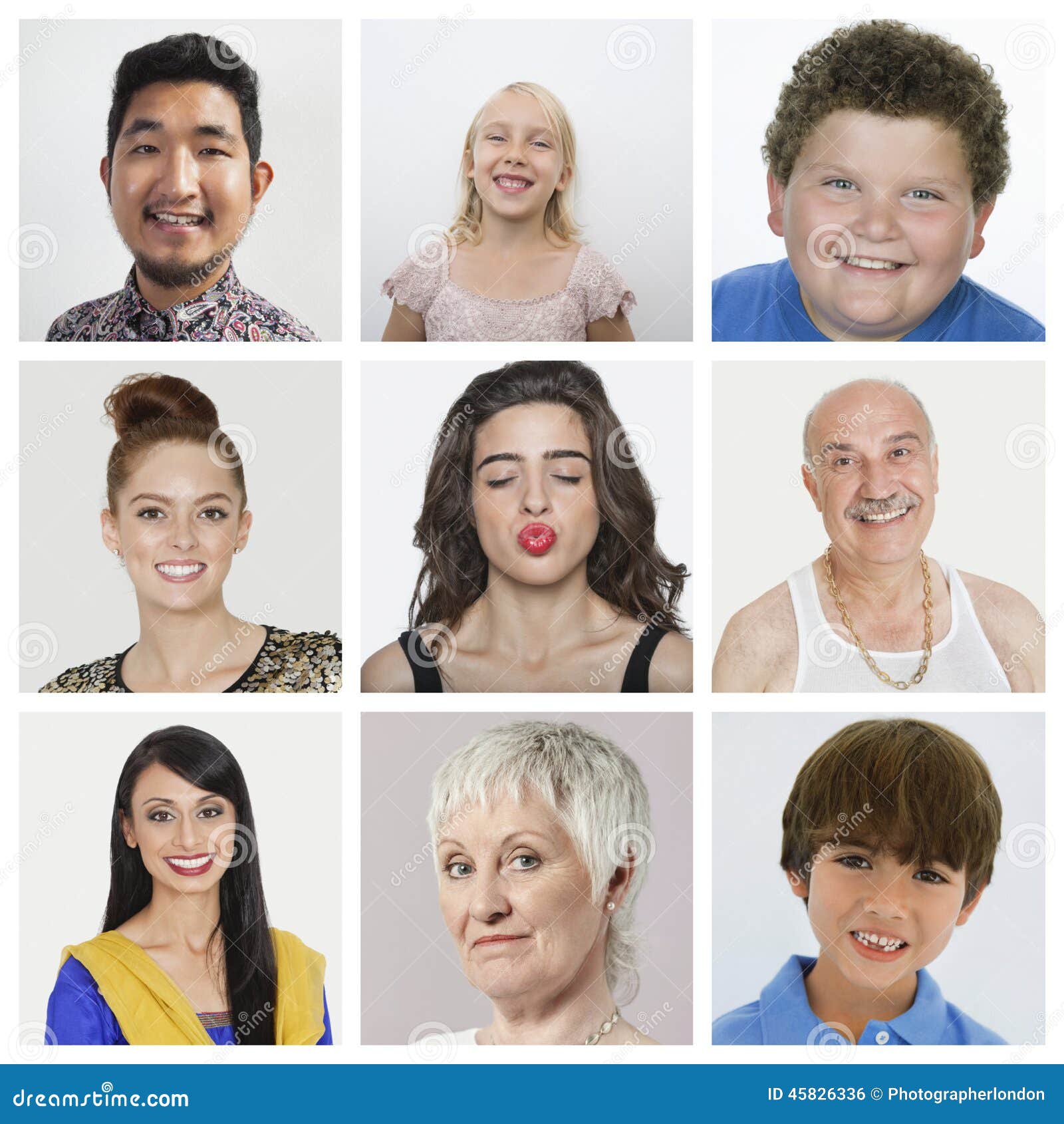 Collage of Multiethnic People Stock Photo - Image of asian, caucasian ...