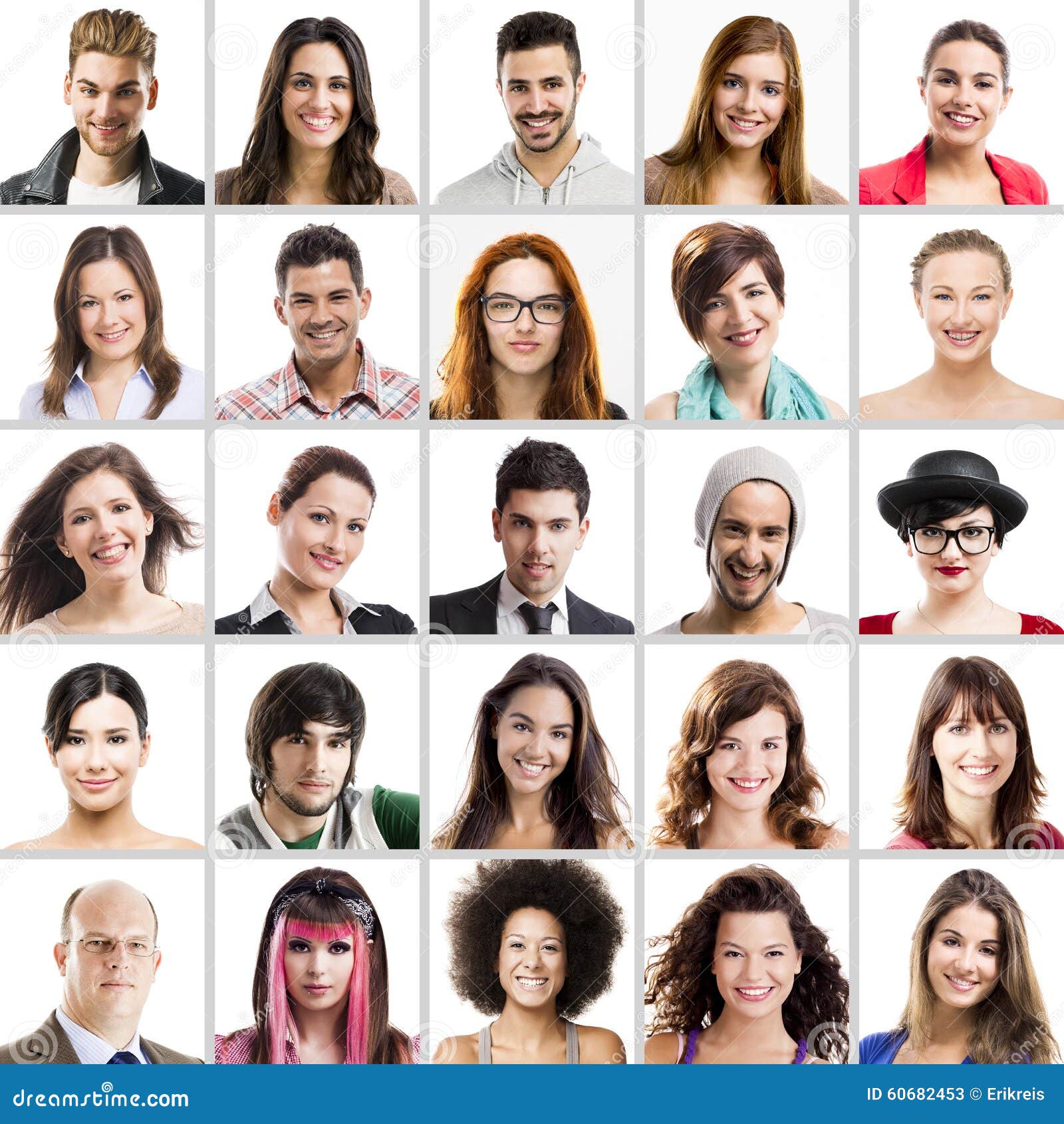 Collage with Multiple Portraits Stock Image - Image of smile, work ...