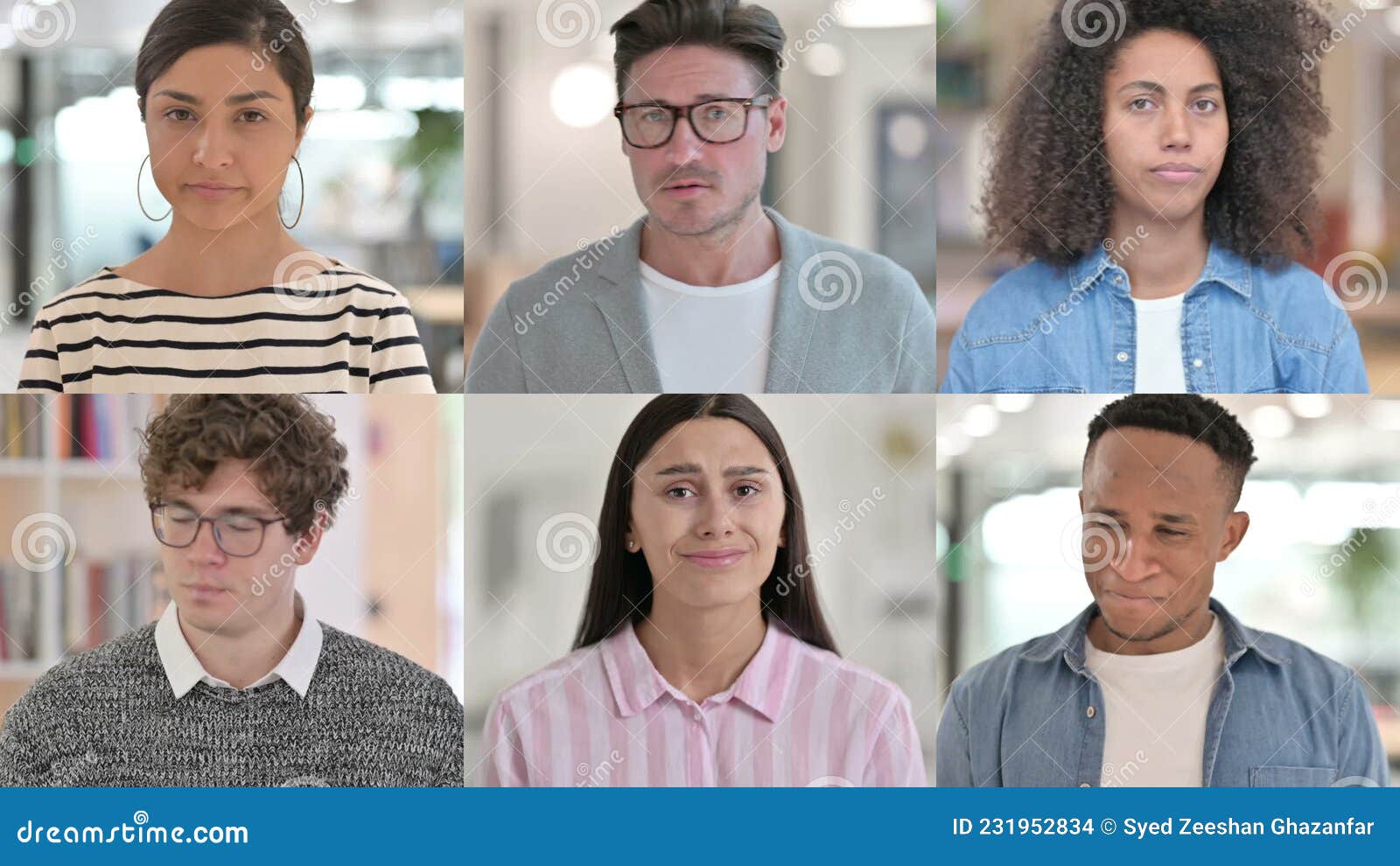 Collage of Multiple Race People Shaking Head As No Sign Stock Footage ...