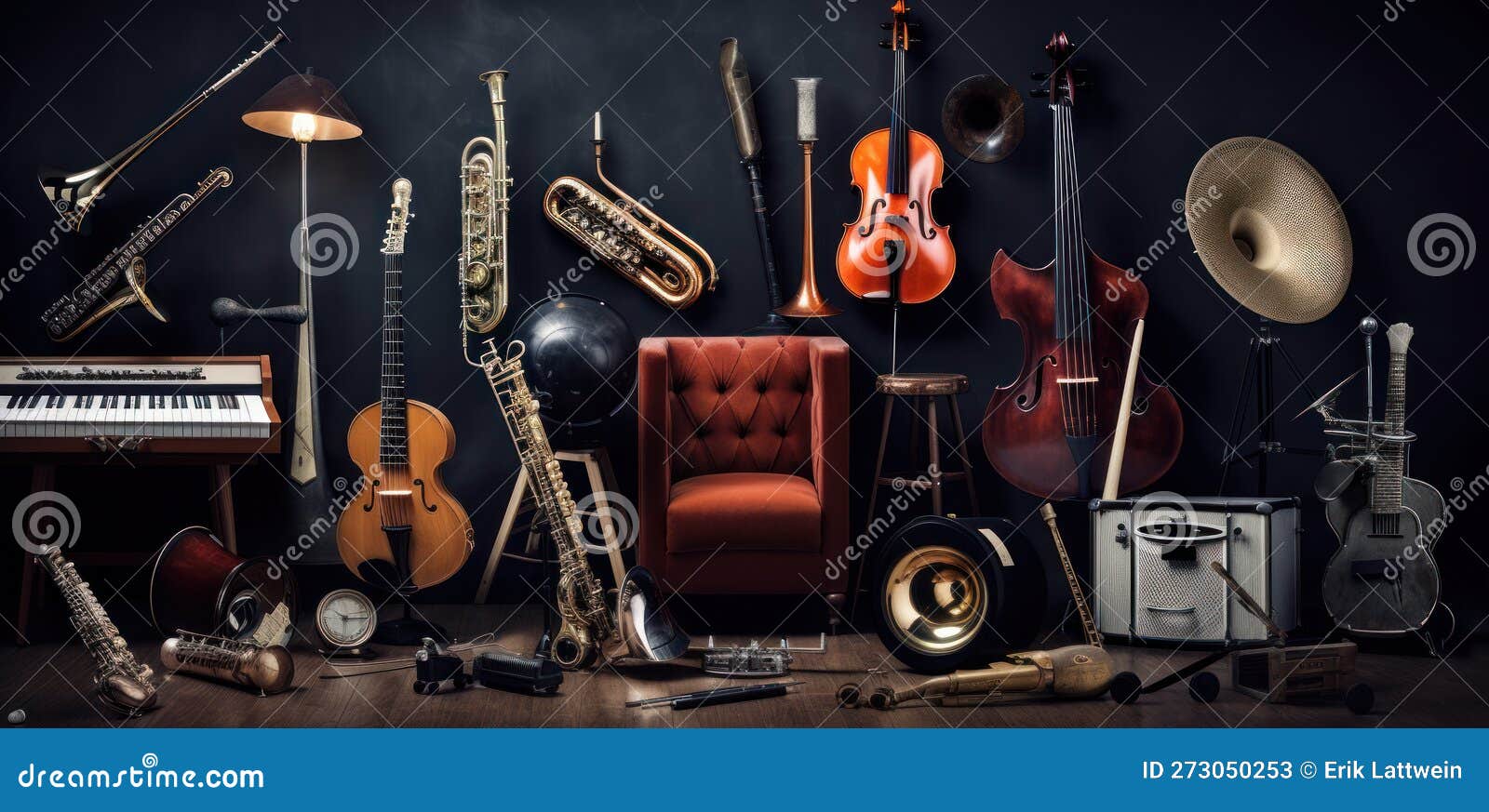 Collage of Music Instruments - Beautiful Illustration - Made with ...