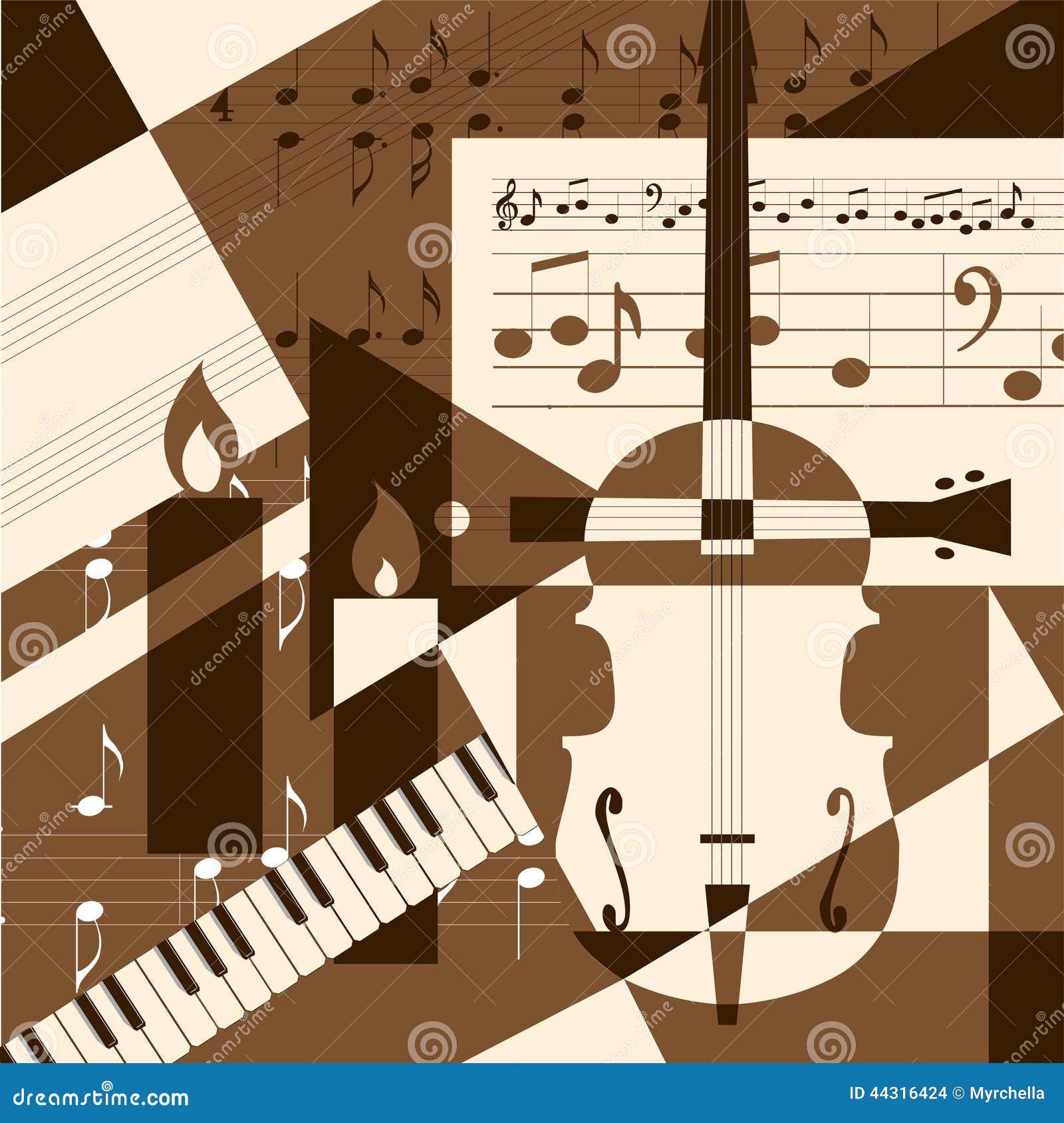 Collage Musical Notes Instruments Stock Illustrations – 34 Collage ...