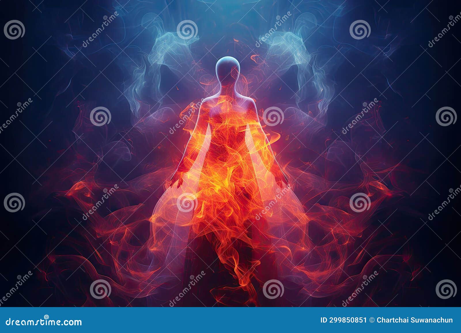 Collage. Mysterious Geometric Shapes with Neon Smoke Light Effect Stock ...