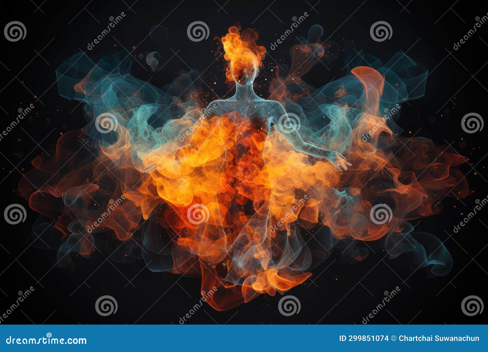 Collage. Mysterious Geometric Shapes with Neon Smoke Light Effect Stock ...