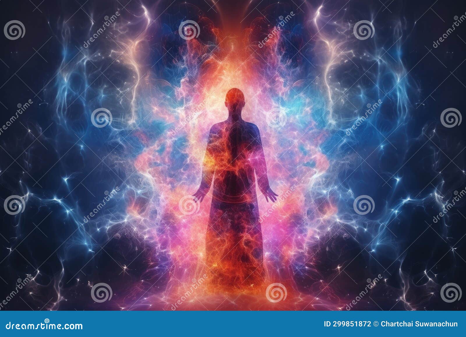 Collage. Mysterious Geometric Shapes with Neon Smoke Light Effect Stock ...