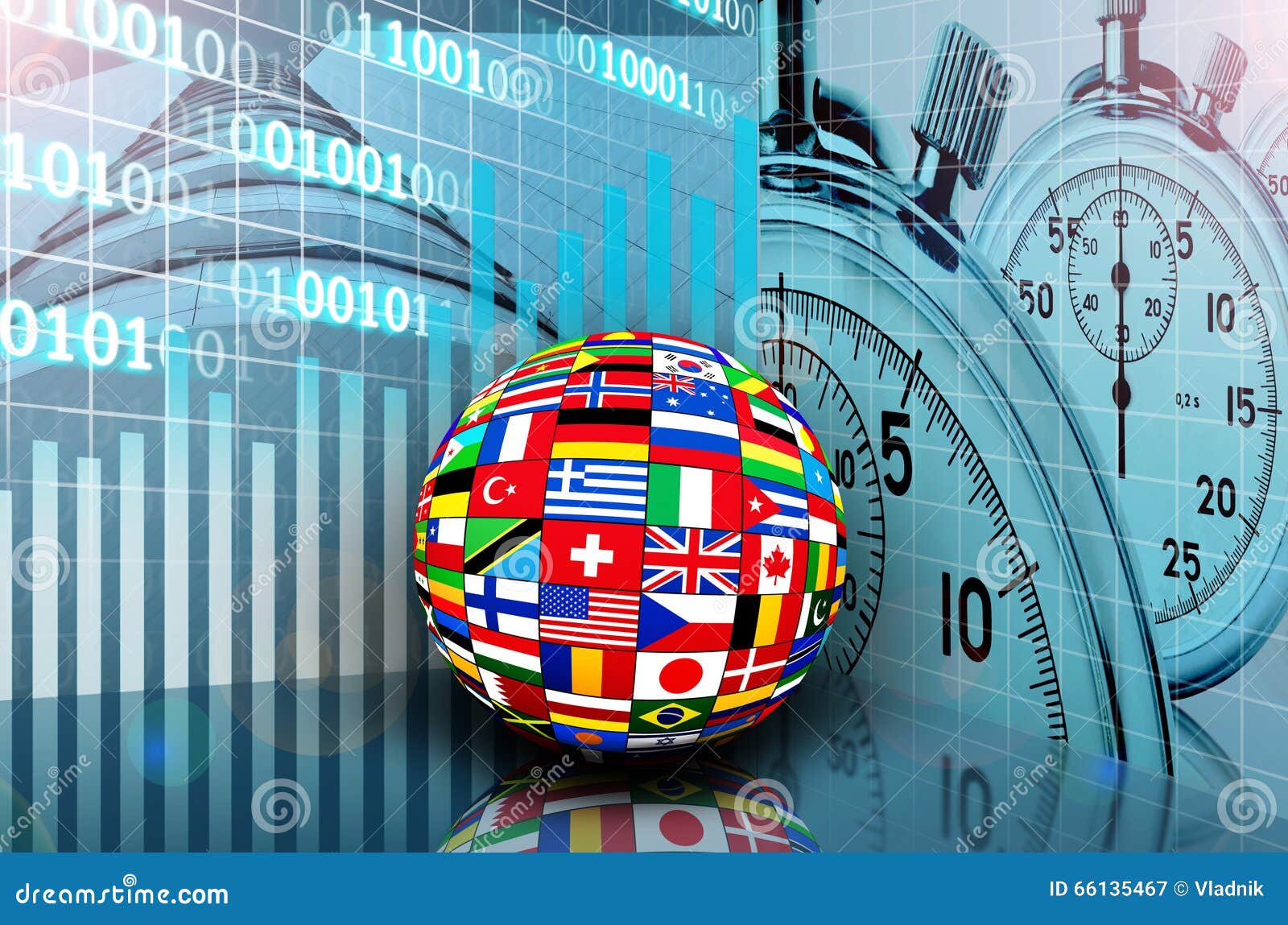 Collage of National Flags Globe Stock Illustration - Illustration of ...