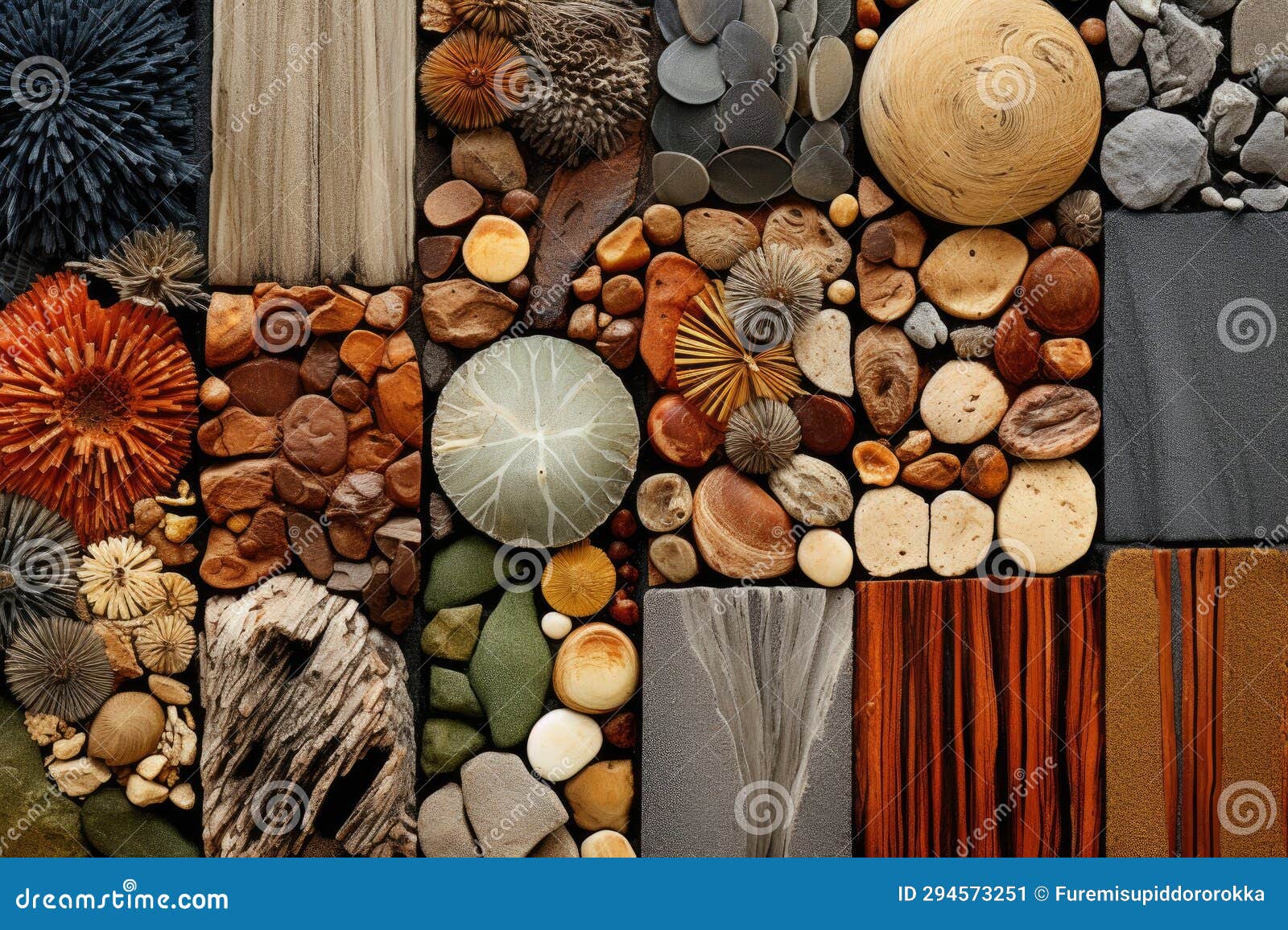 Collage of Natural Textures Colorful Background Stock Illustration ...