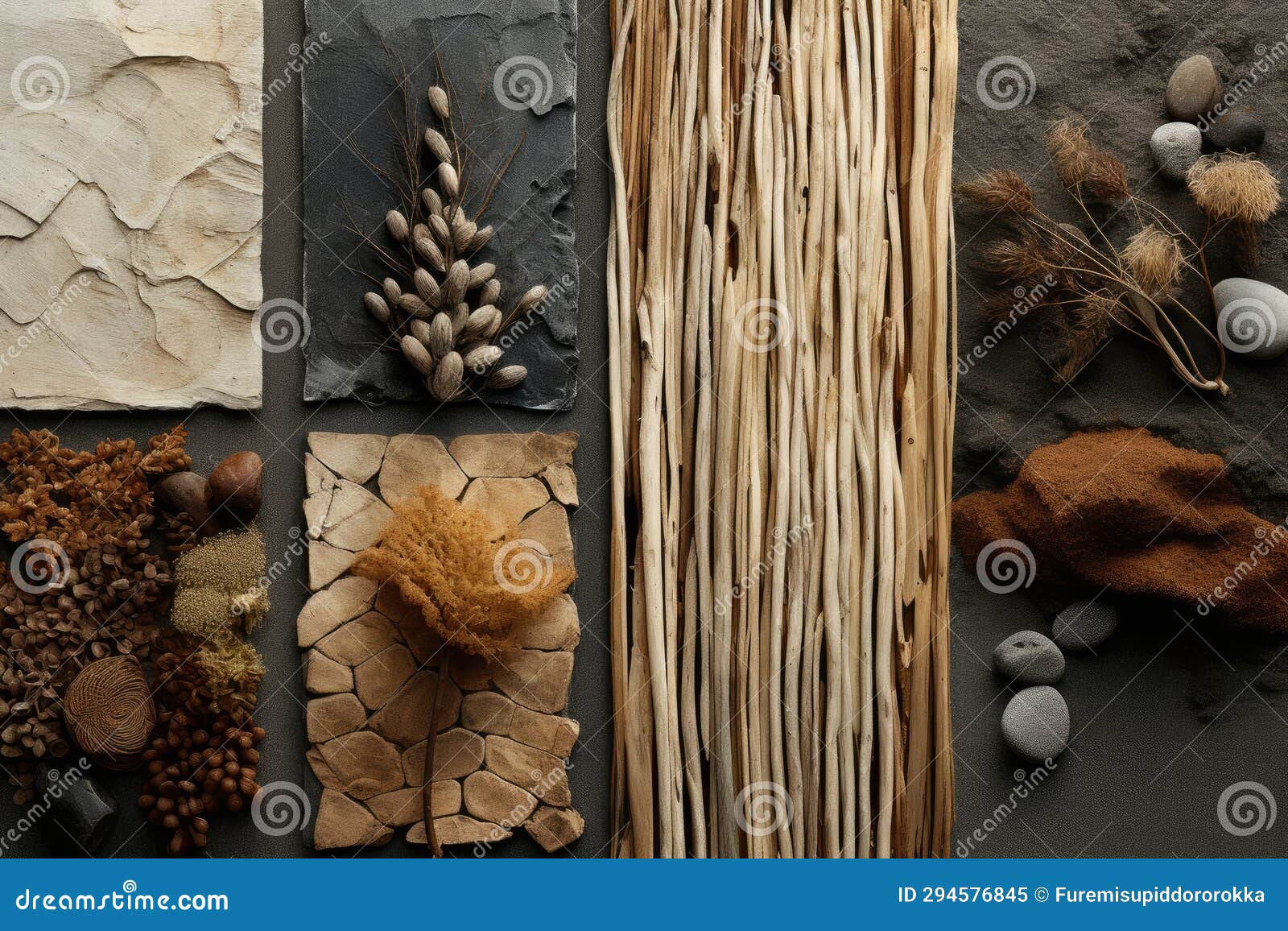 Collage of Natural Textures Colorful Background Stock Illustration ...