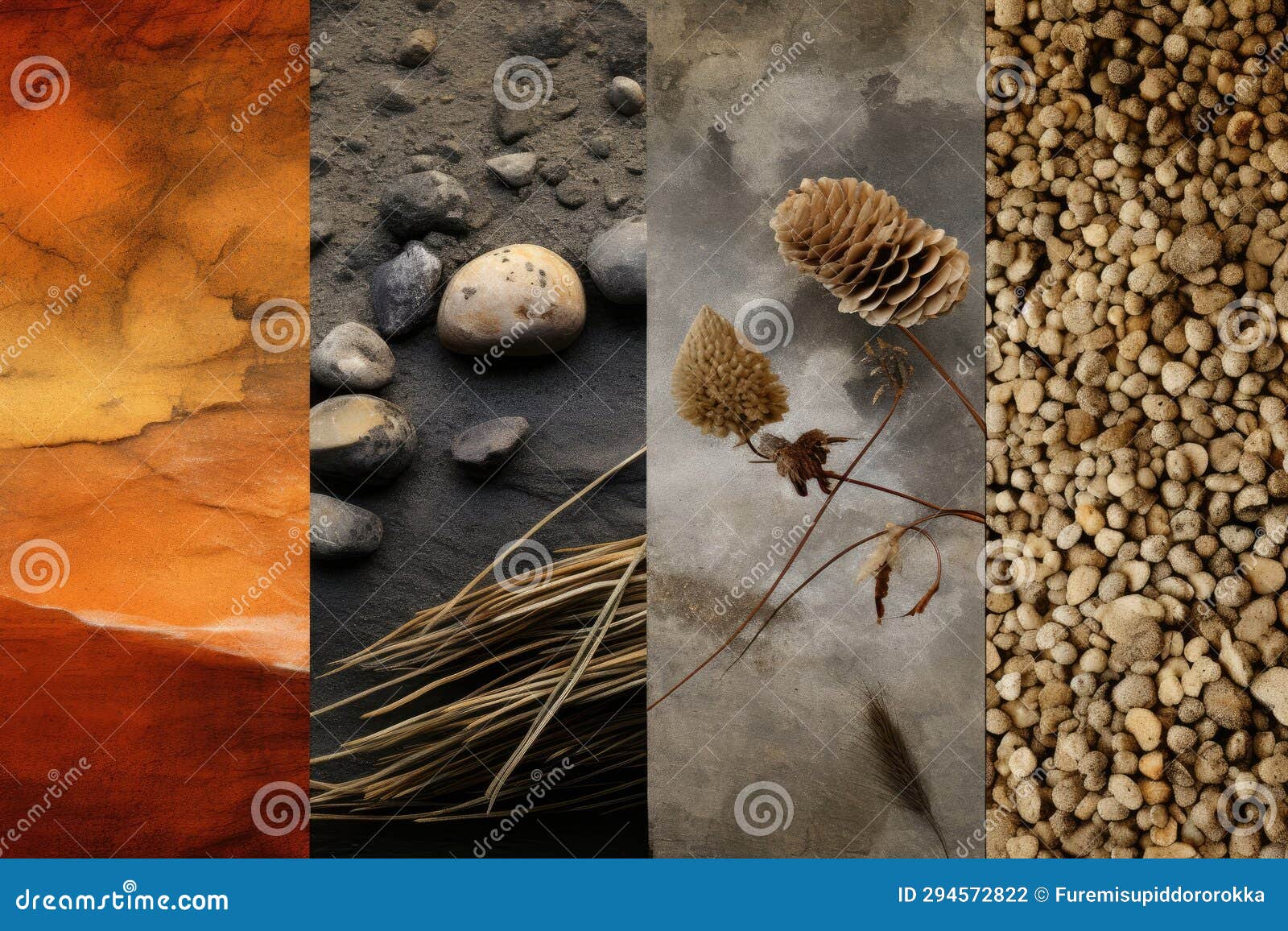 Collage of Natural Textures Colorful Background Stock Illustration ...