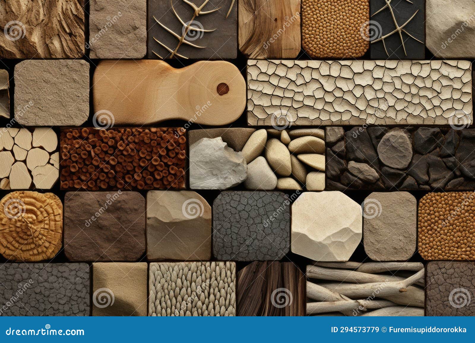 Collage of Natural Textures Colorful Background Stock Illustration ...