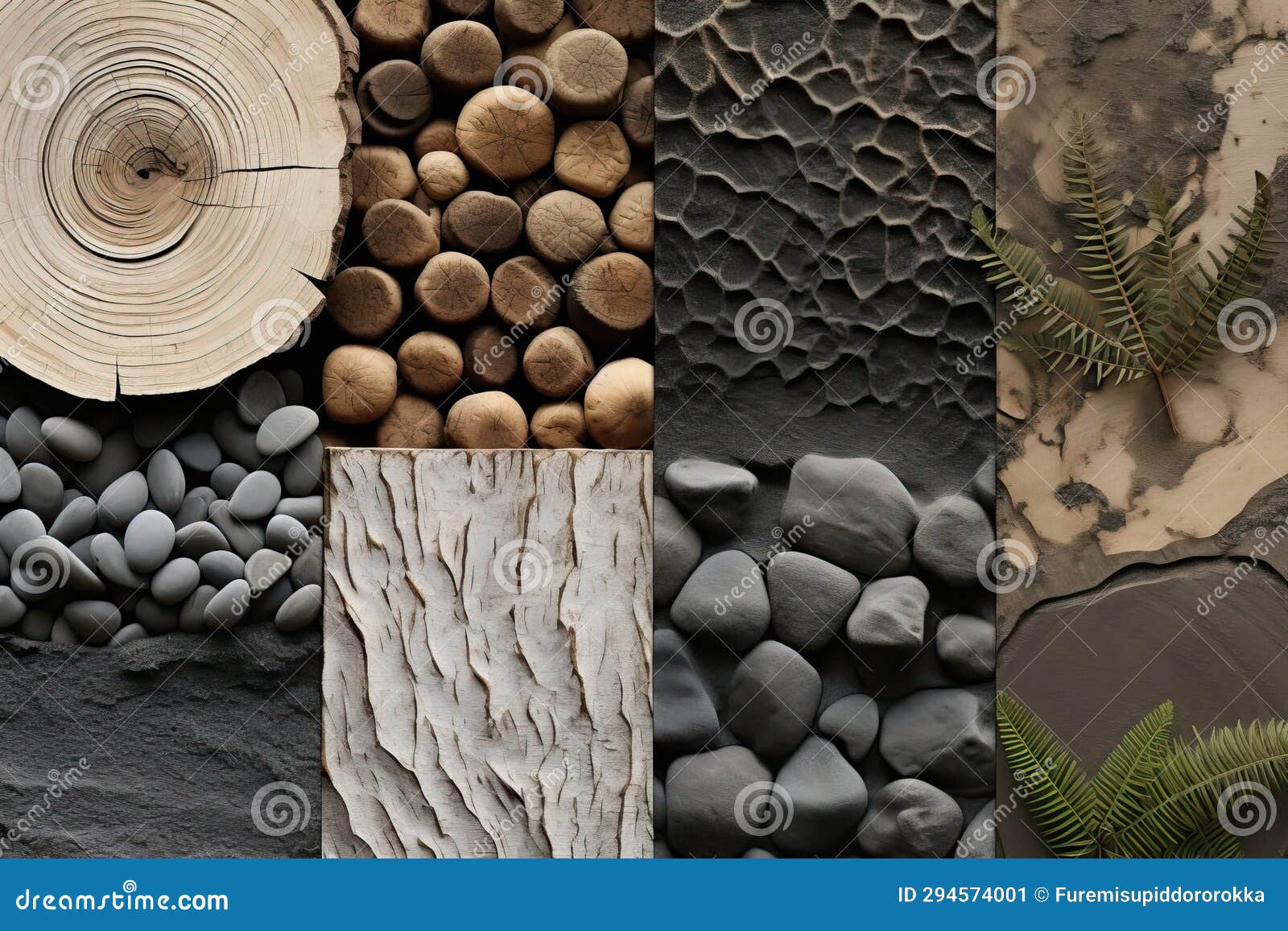 Collage of Natural Textures Colorful Background Stock Illustration ...