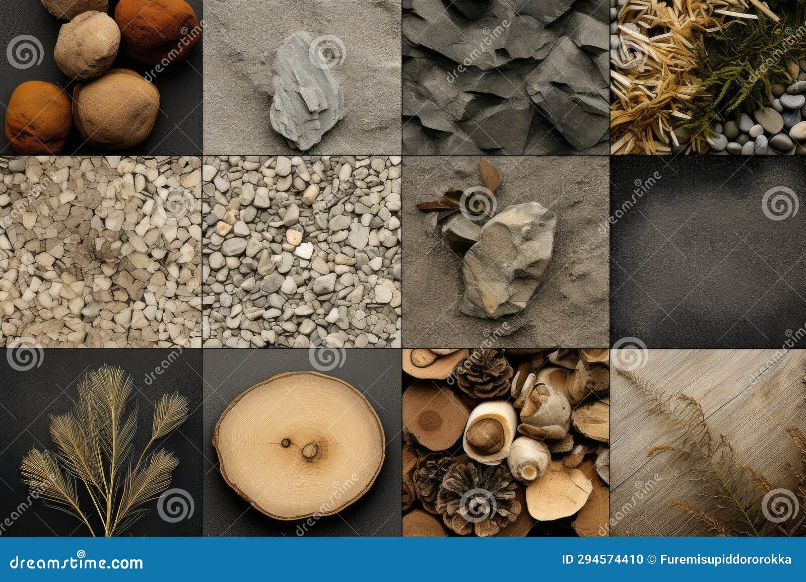 Collage of Natural Textures Colorful Background Stock Illustration ...