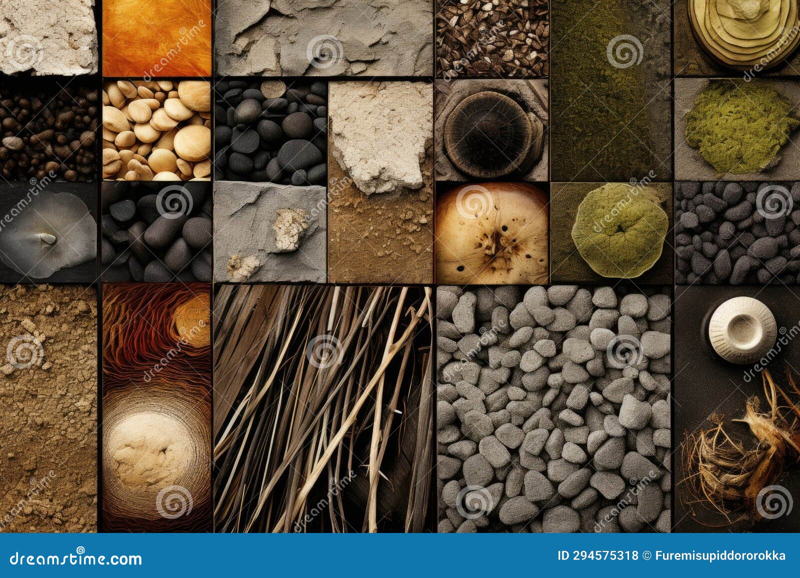 Collage of Natural Textures Colorful Background Stock Illustration ...
