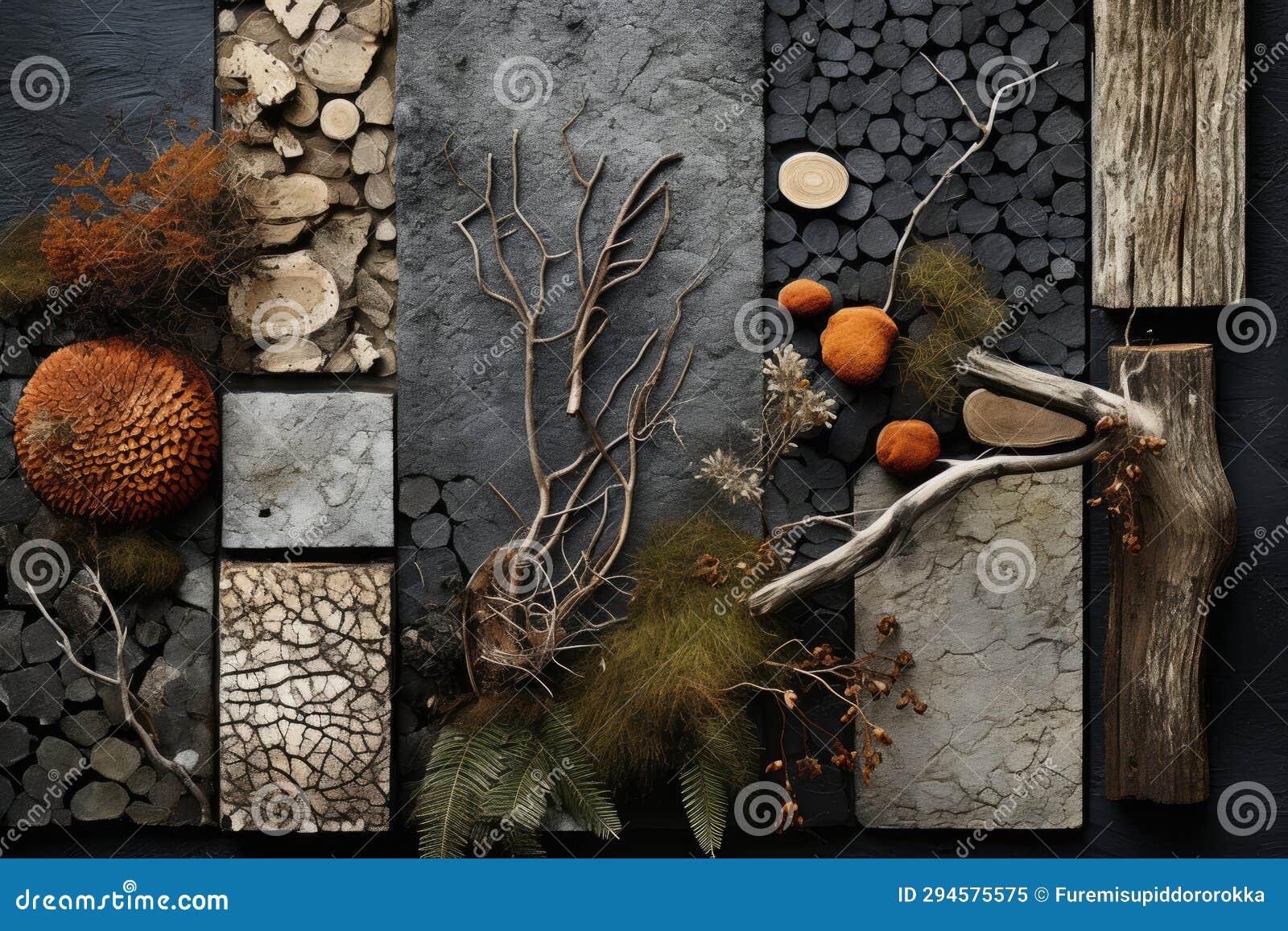 Collage of Natural Textures Colorful Background Stock Illustration ...