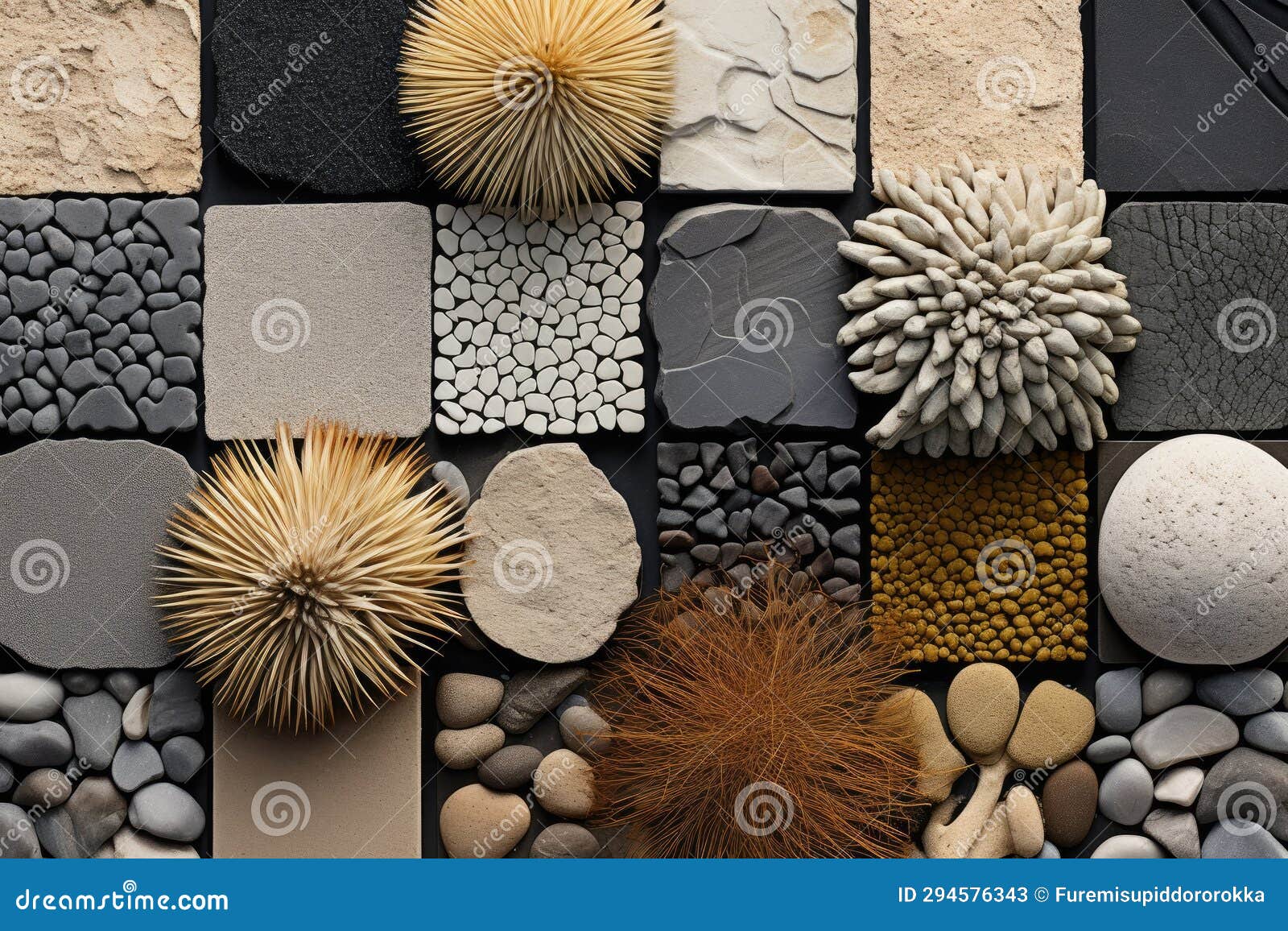 Collage of Natural Textures Colorful Background Stock Illustration ...