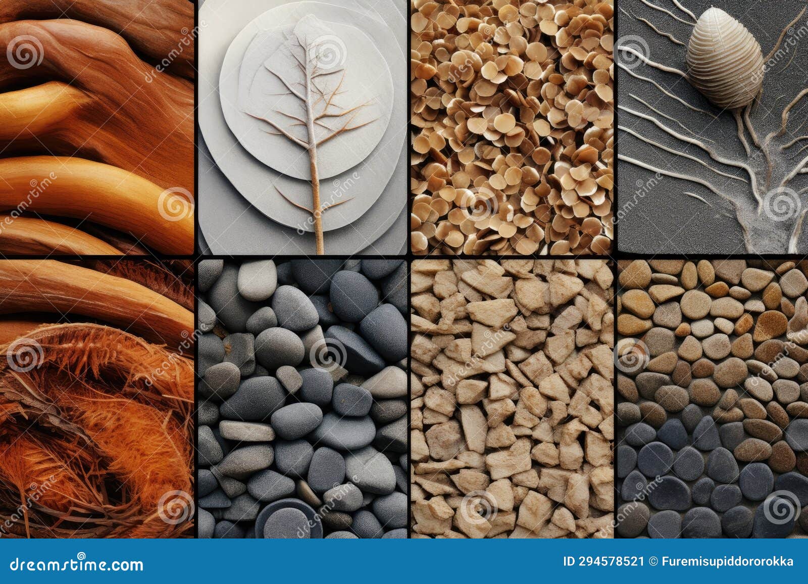 Collage of Natural Textures Colorful Background Stock Illustration ...