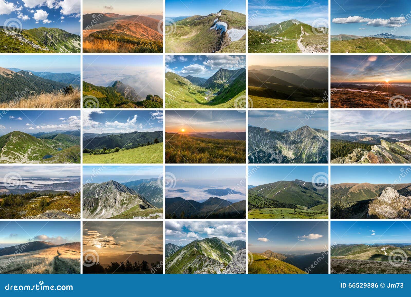 Collage of Nature Photos on Theme of MOUNTAINS Stock Photo - Image of ...